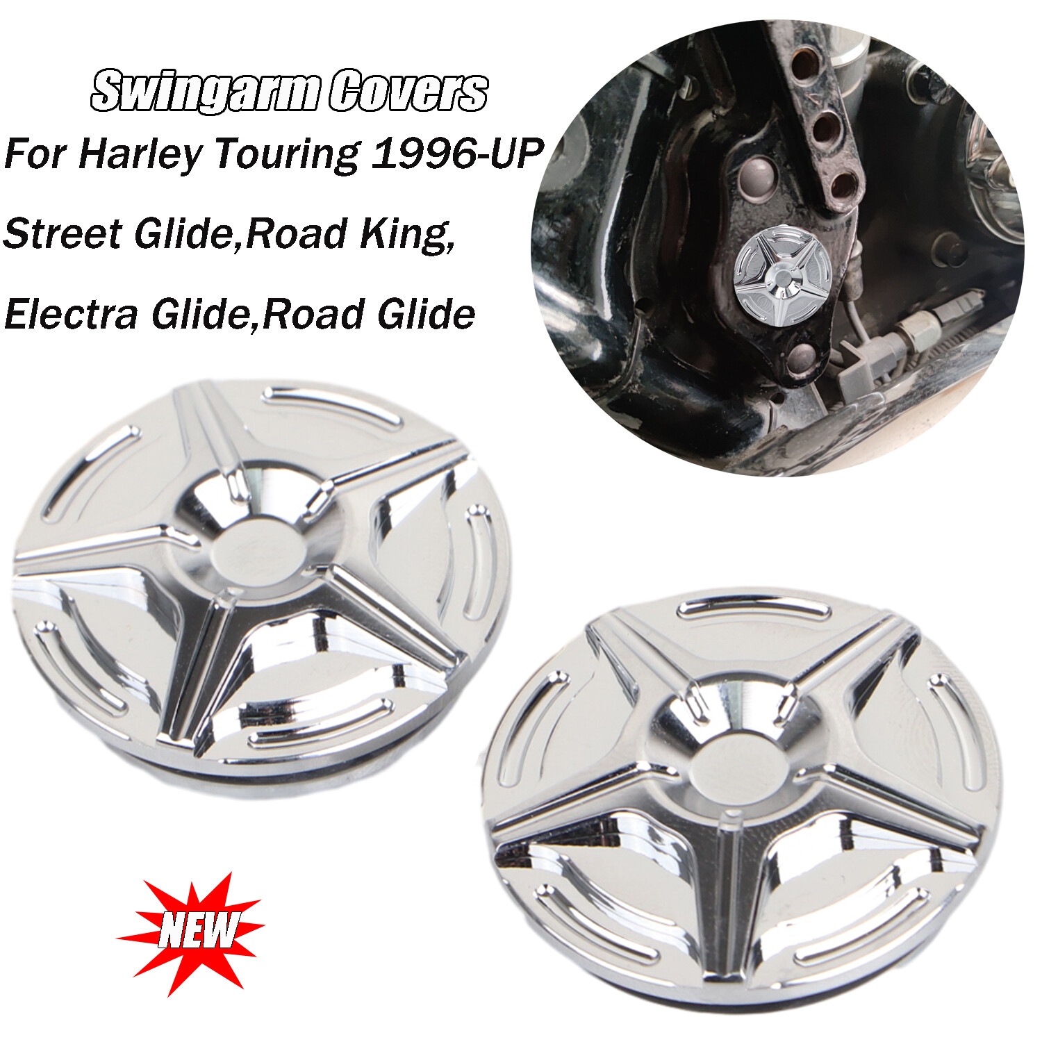 Swingarm Pivot Bolt Covers For Harley Electra Glide Classic Ultra ...