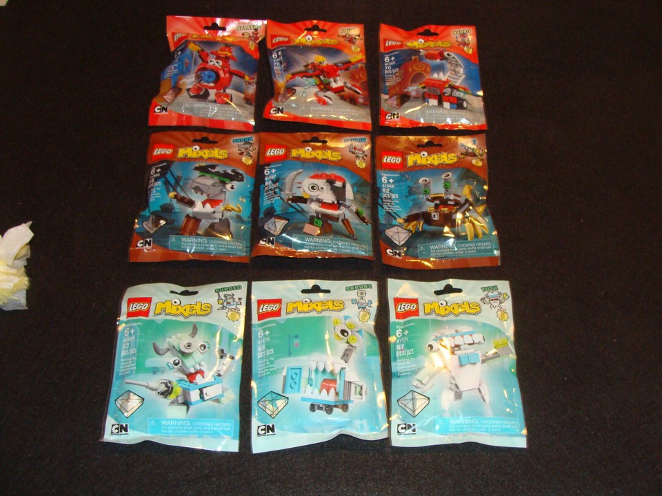LEGO MIXELS SERIES 1 2 3 4 5 6 7 8 9 ALL 81 COMPLETE NEW WITH 3 DISPLAY ...