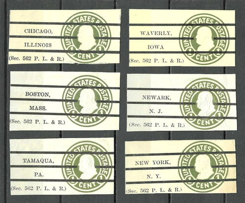 USPS Sec. 562 P. L. & R. Precancel Stamped Envelope Cut Squares Lot of ...