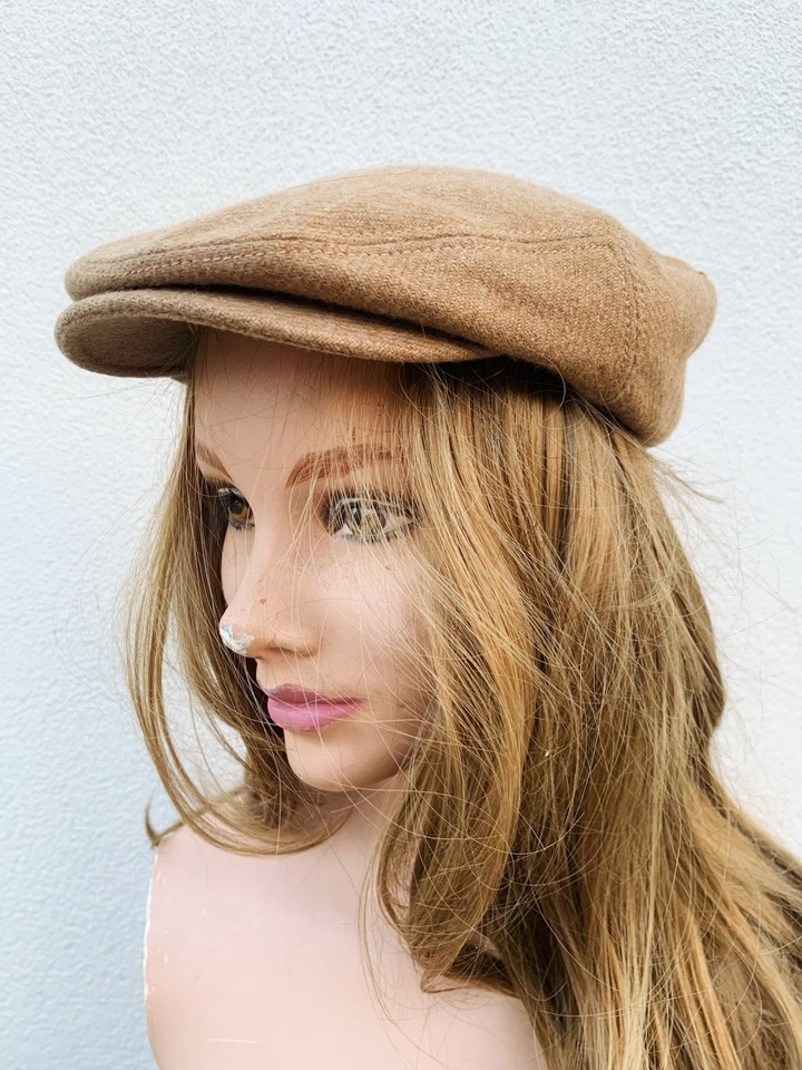 SET OF TWO Vintage HANNA HATS CAPS Patchwork Wool JCREW Newsboy IRELAND ...