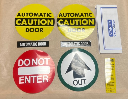 Stanley Automatic Swing Door Decal Set Stickers | eBay