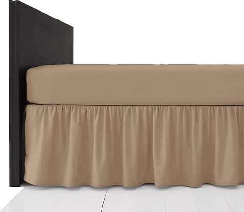 Plain Dyed 10 Inch Deep Bed Base Valance Sheets Frilled Single Double ...