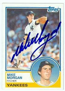 Mike Morgan autographed baseball card (New York Yankees) 1983 Topps ...