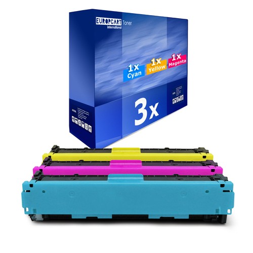 3x Europcart Patrone f r HP Color LaserJet CP-1210 CP-1215 CP-1213 CP ...