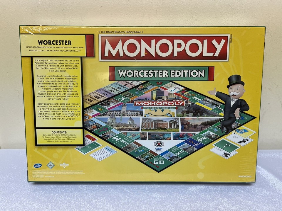 Worcester Monopoly Board Game massachusetts NEW SEALED Property Trading ...