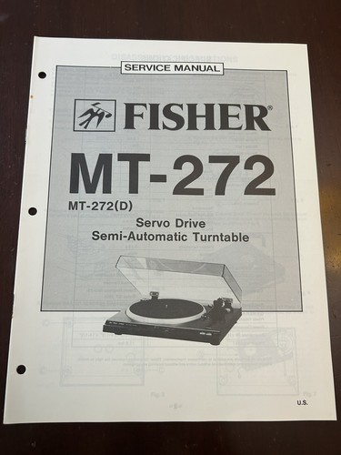 Fisher MT-272 Turntable Record Player Service Manual Vintage OEM Repair ...
