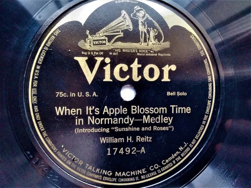 William H. Reitz 78rpm Single 10-inch Victor Records #17492 When It's ...