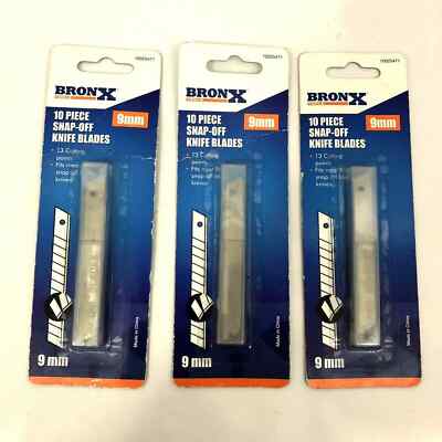 3 Bronx Tools 10 Piece 9 MM Snap Off Knife Blades 13 Cutting Points | eBay