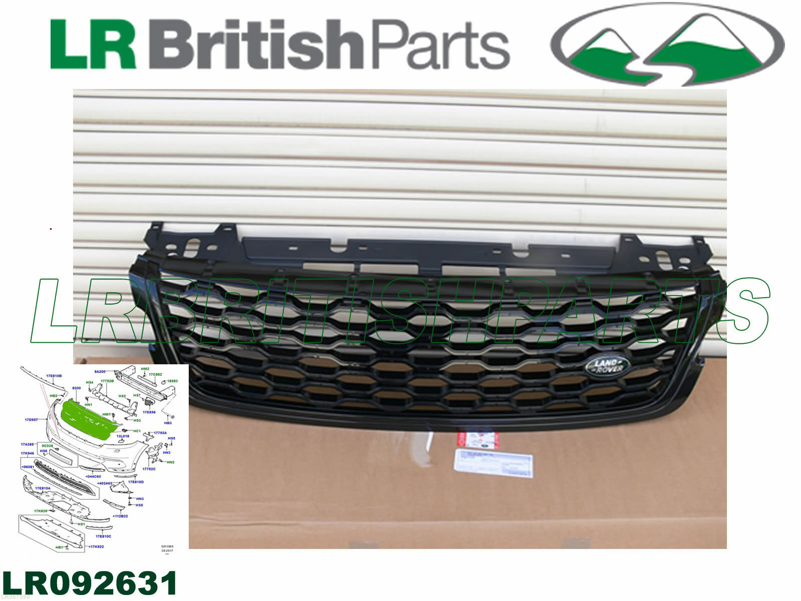 GENUINE LAND ROVER GRILLE RANGE ROVER VELAR LR092631 | eBay
