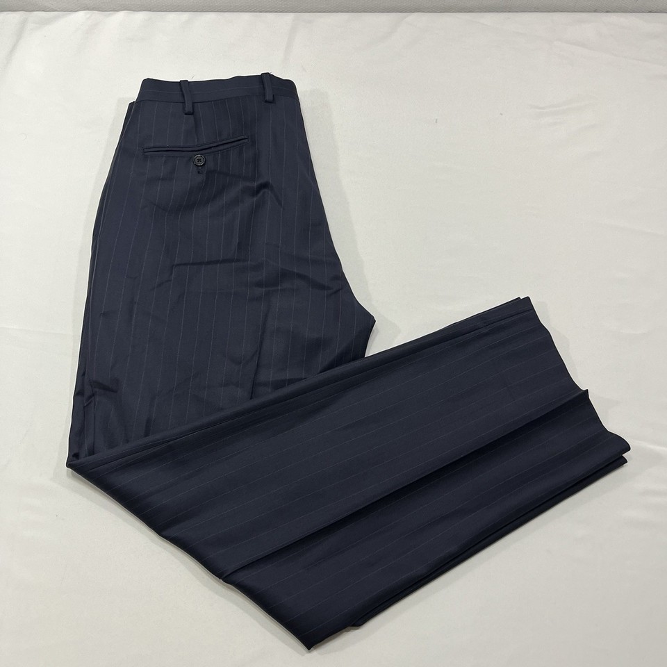 Brooks Brothers 1818 Madison Navy Blue Pinstripe Pleated Dress Suit ...