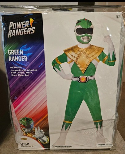 Spirit Kids medium Green Power Ranger Costume - Mighty Morphin Power ...