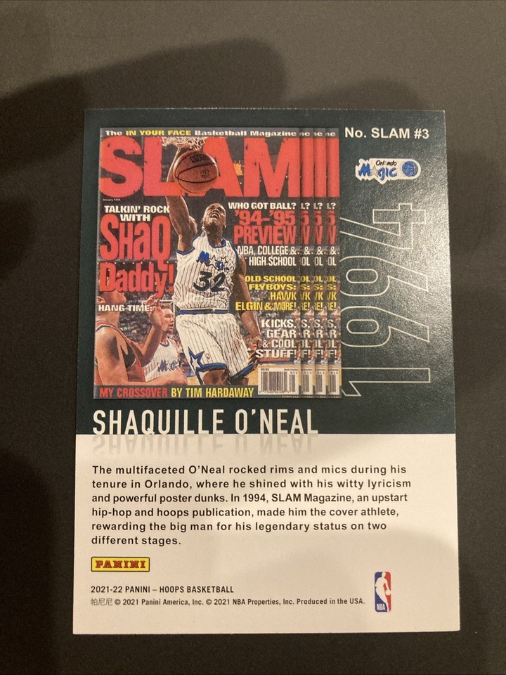 2021-22 Panini NBA Hoops - Slam Shaquille O'Neal #SLAM #3 | eBay