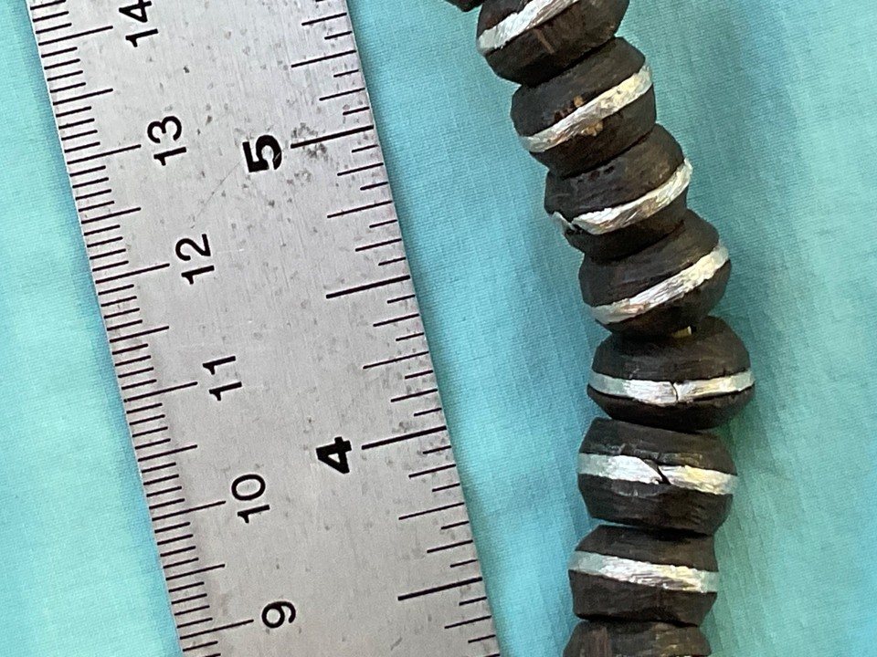 Fulani Tuareg Ebony Bead Necklace Silver Inlay Mali | eBay