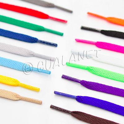 FLAT NEON Colored Shoelaces Sport Shoe Strings Athletic Sneakers Boot ...