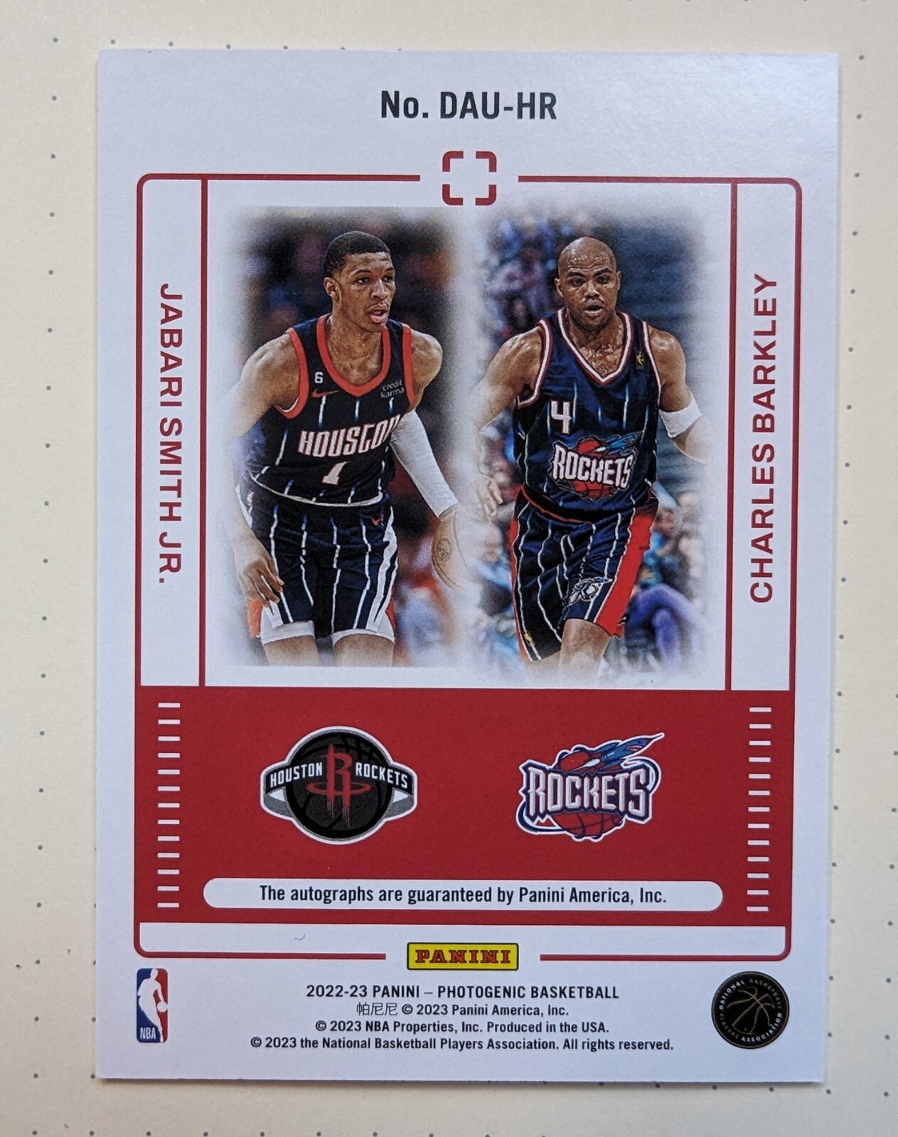 2022-23 Panini Photogenic Jabari Smith Jr. Charles Barkley Dual Auto ...