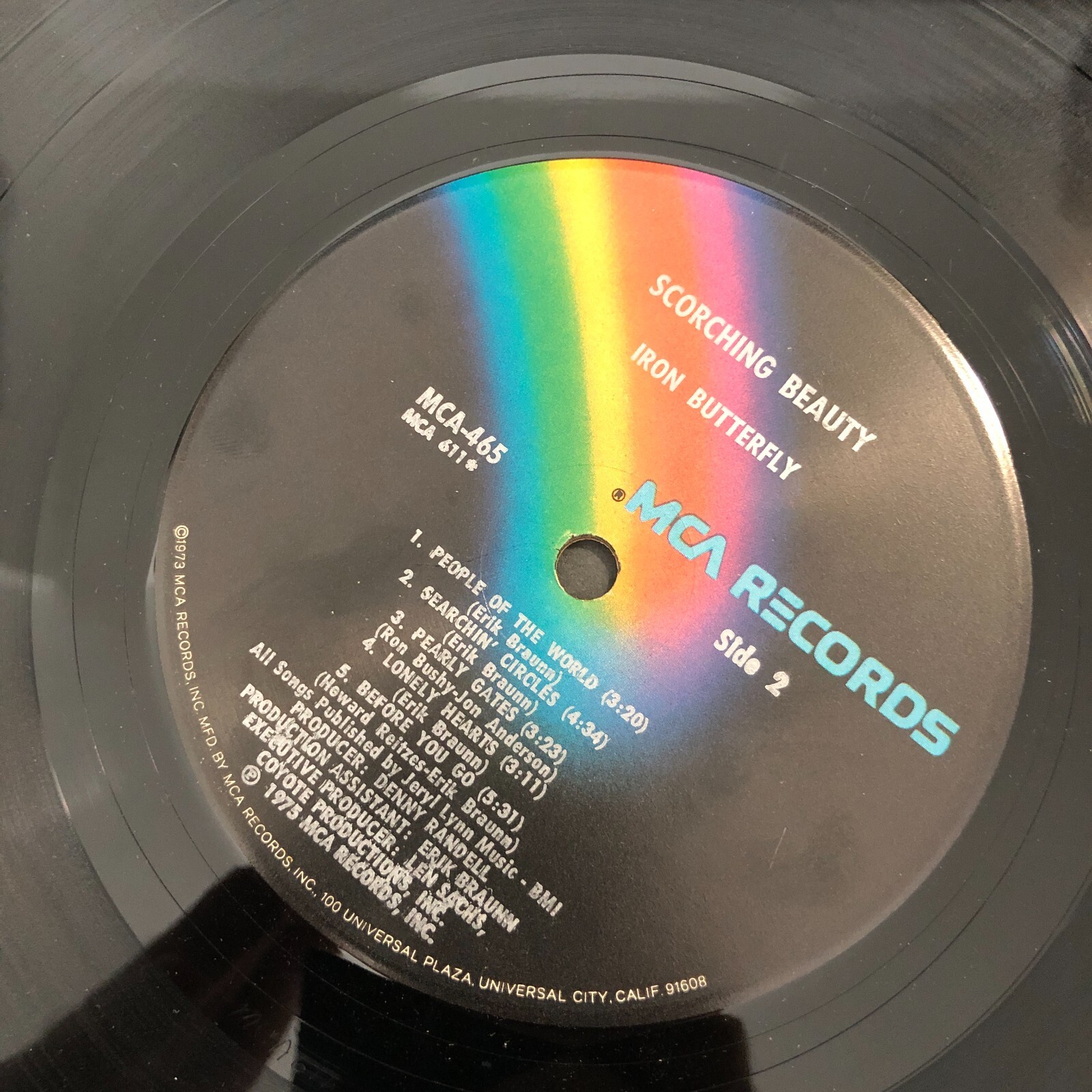 IRON BUTTERFLY "Scorching Beauty" Vinyl LP - MCA Records MCA-465 1975 ...