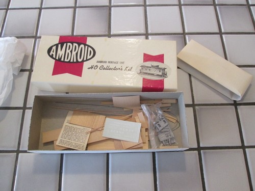 ambroid models mostly wood old time ATSF caboose car kit HO scale | eBay