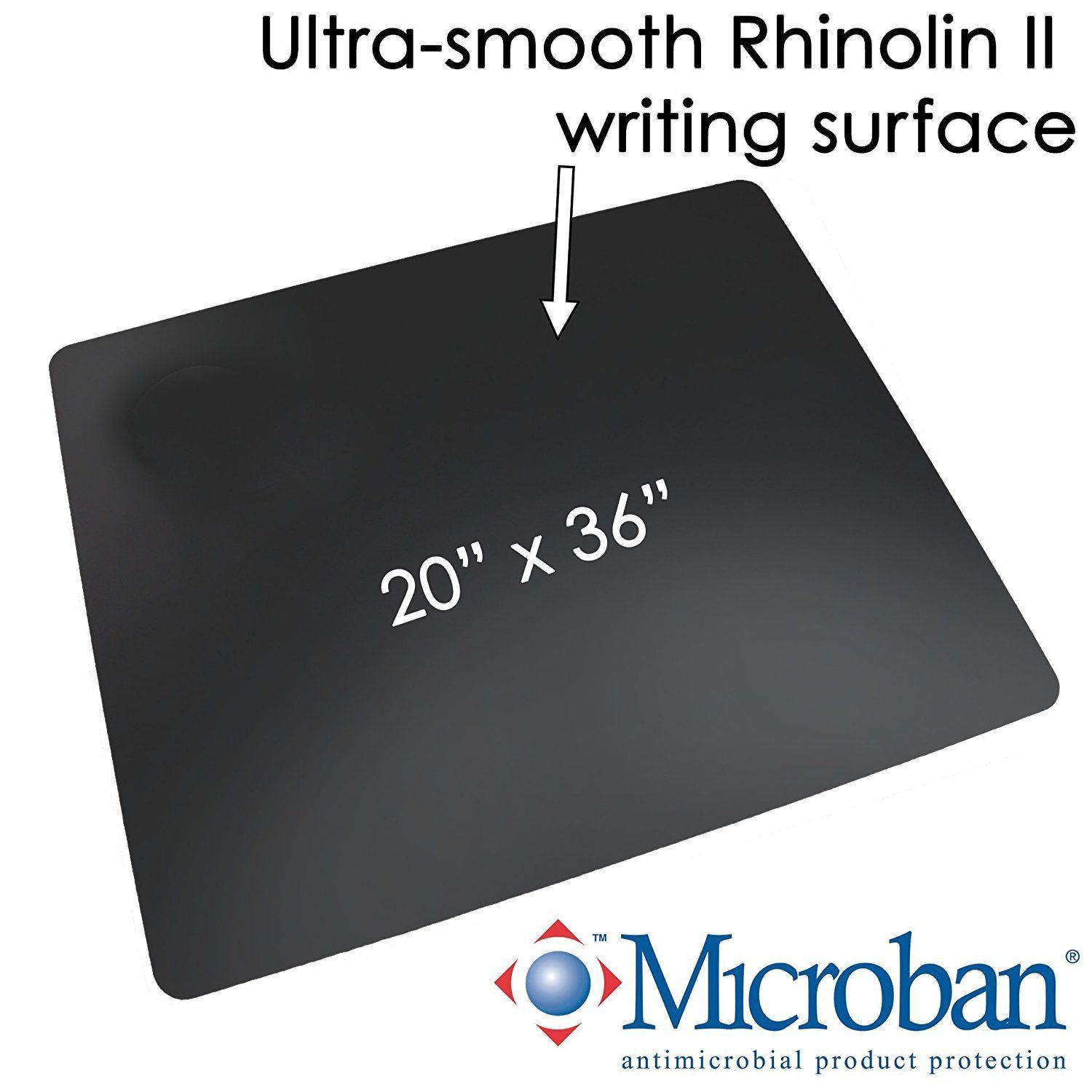 Artistic Rhino II Antimicrobial Ultra Smooth Desk Pad 20" x 36" Black ...