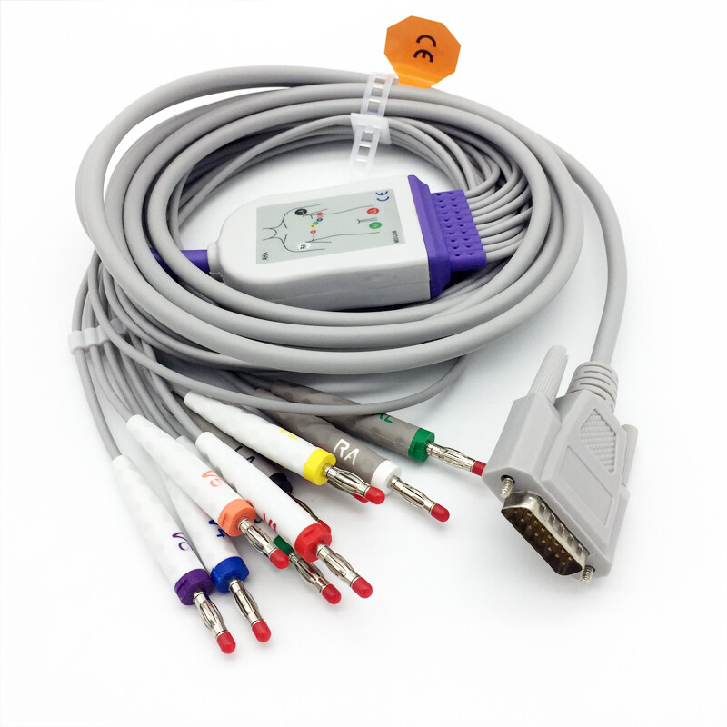 EKG 10 Leads Patient Cable Leadwire AHA for Biolight E30 E65 E70 E80 ...