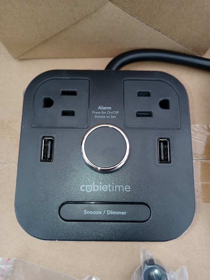 Cubie Time HOTEL Alarm Clock 2 outlets + 2 USB Charging Surge ...