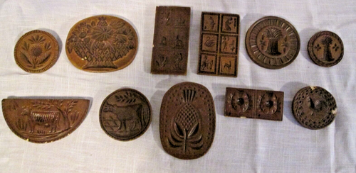Lot 11 Springerle Style Clay Cookie Stamps Hanging Hook Various Shapes ...