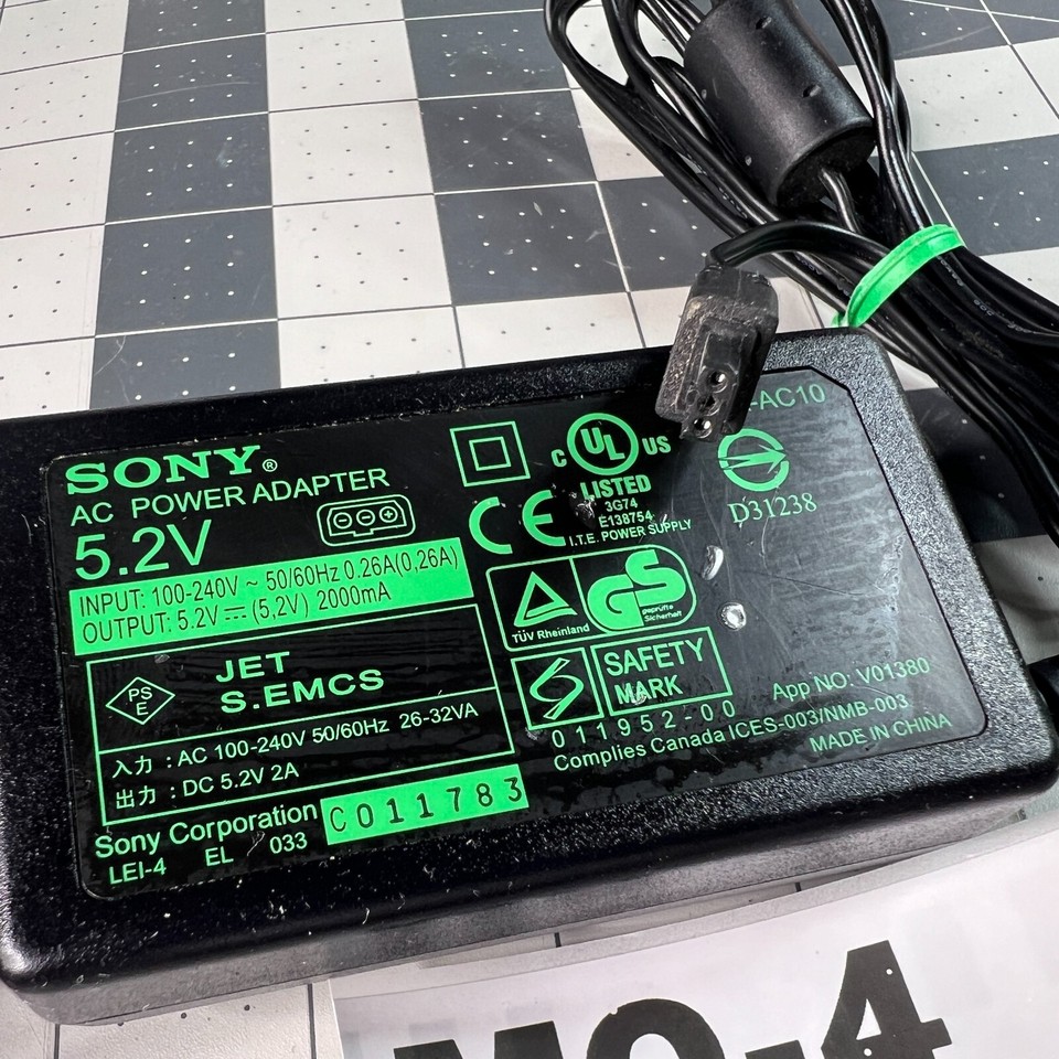 Genuine Sony PEGA-AC10 AC Power Supply Charger Adapter 5.2V 2.0A For ...