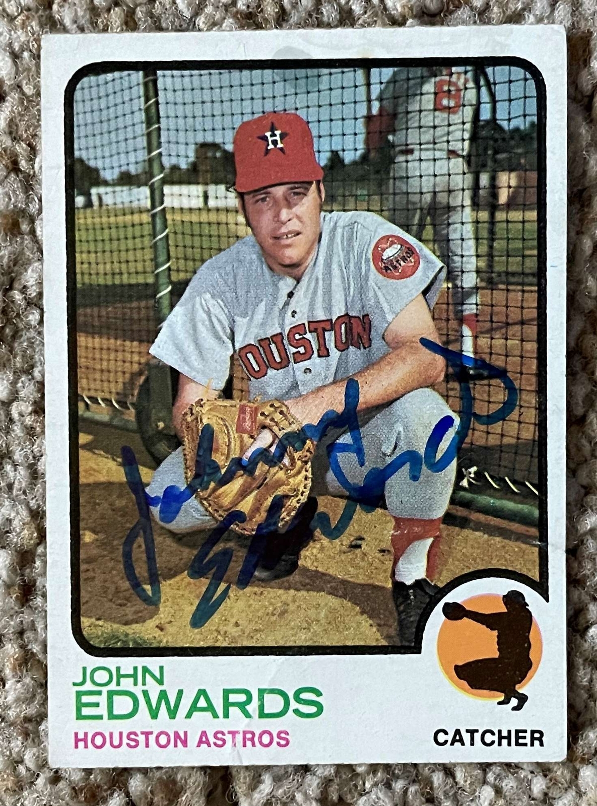 Johnny Edwards signed 1973 Topps - Astros - small stain, crease | eBay