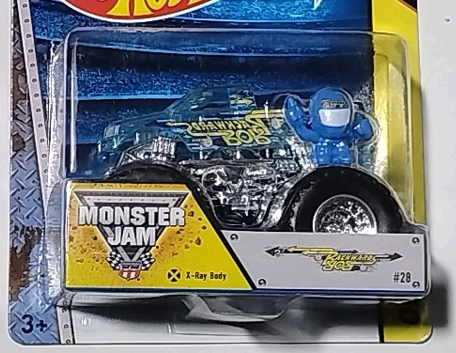 2014 Hot Wheels Backwards Bob X-RAY Body #28 MONSTER JAM TRUCK 1/64 ...