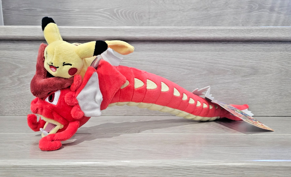 Pokemon Center Hiroshima Exclusive - Red Gyarados Pikachu Plush Doll ...