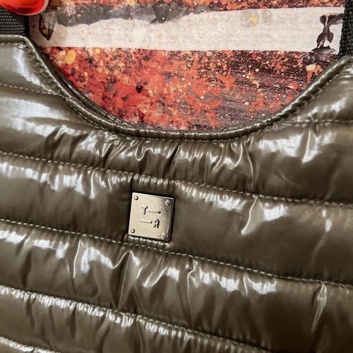 THINK ROYLN Large Dark Green Puffer Quilted Tote Bag Strap Lost NWOT | eBay