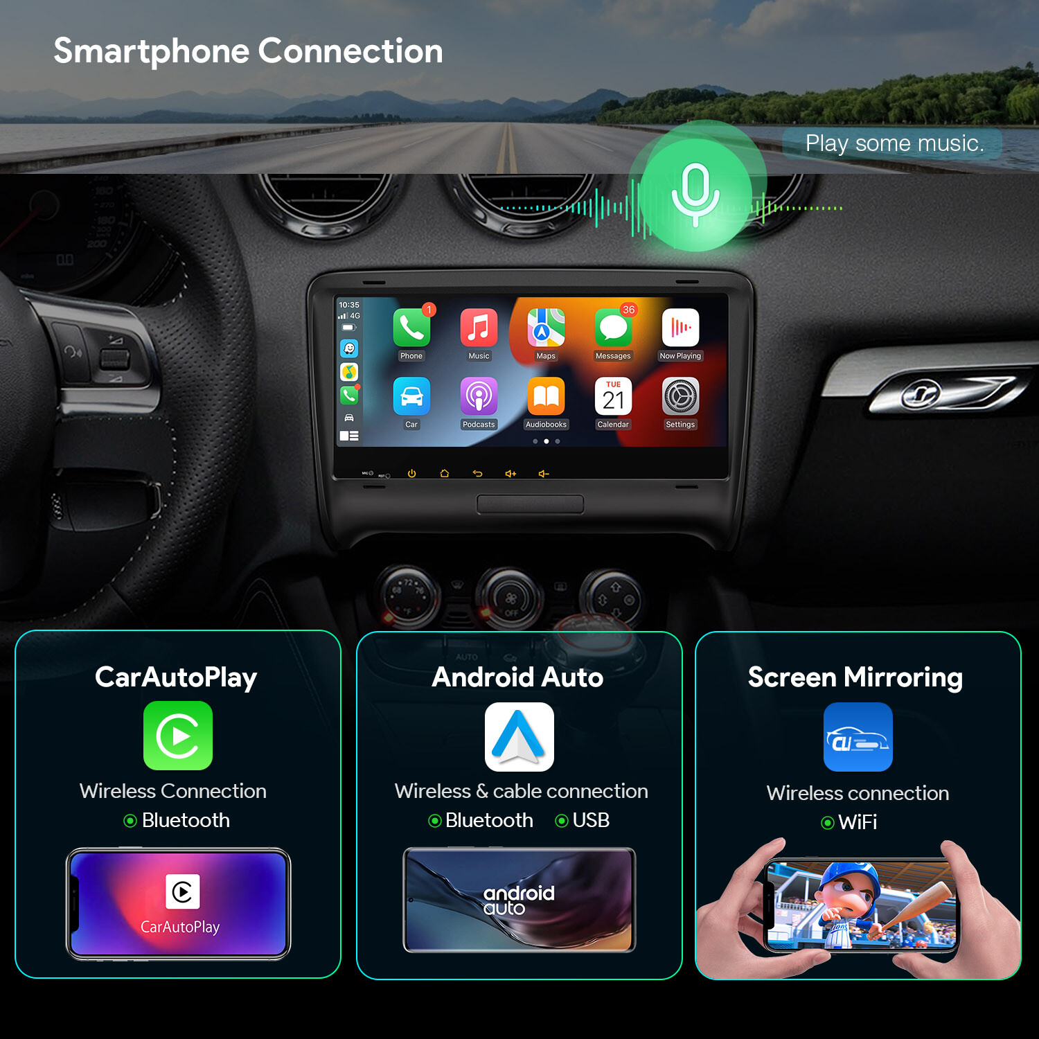 DSP 8.8" Android 14 4+64GB Car Radio Stereo GPS Sat Nav 4G Head Unit ...