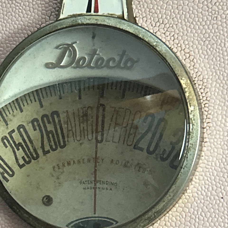Vintage Working- Mid-Century Detecto Pink Bathroom Scale Magnifying ...