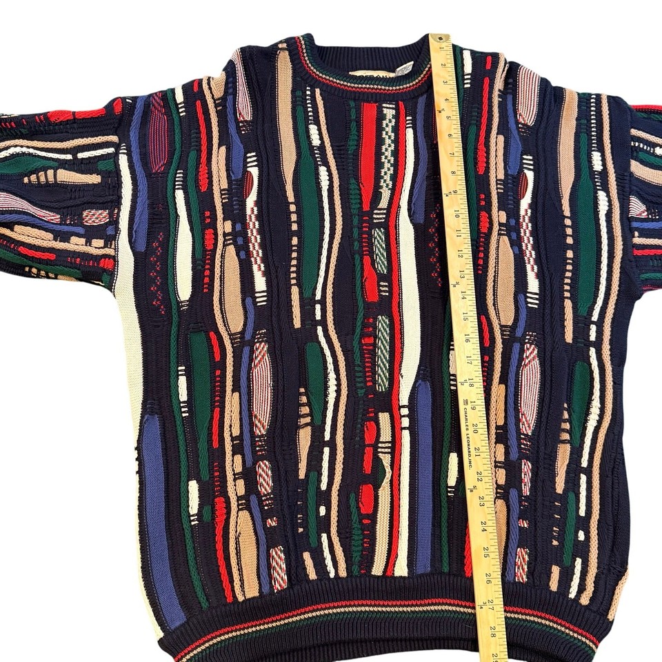 Vintage Cotton Traders Knit Sweater Mens L 3D Textured Biggie Cosby ...