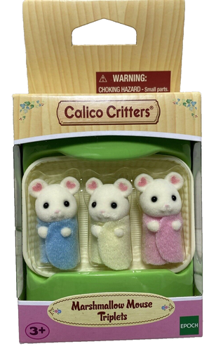 Calico Critters Marshmallow Mouse Triplets New with Bed 20373218062| eBay