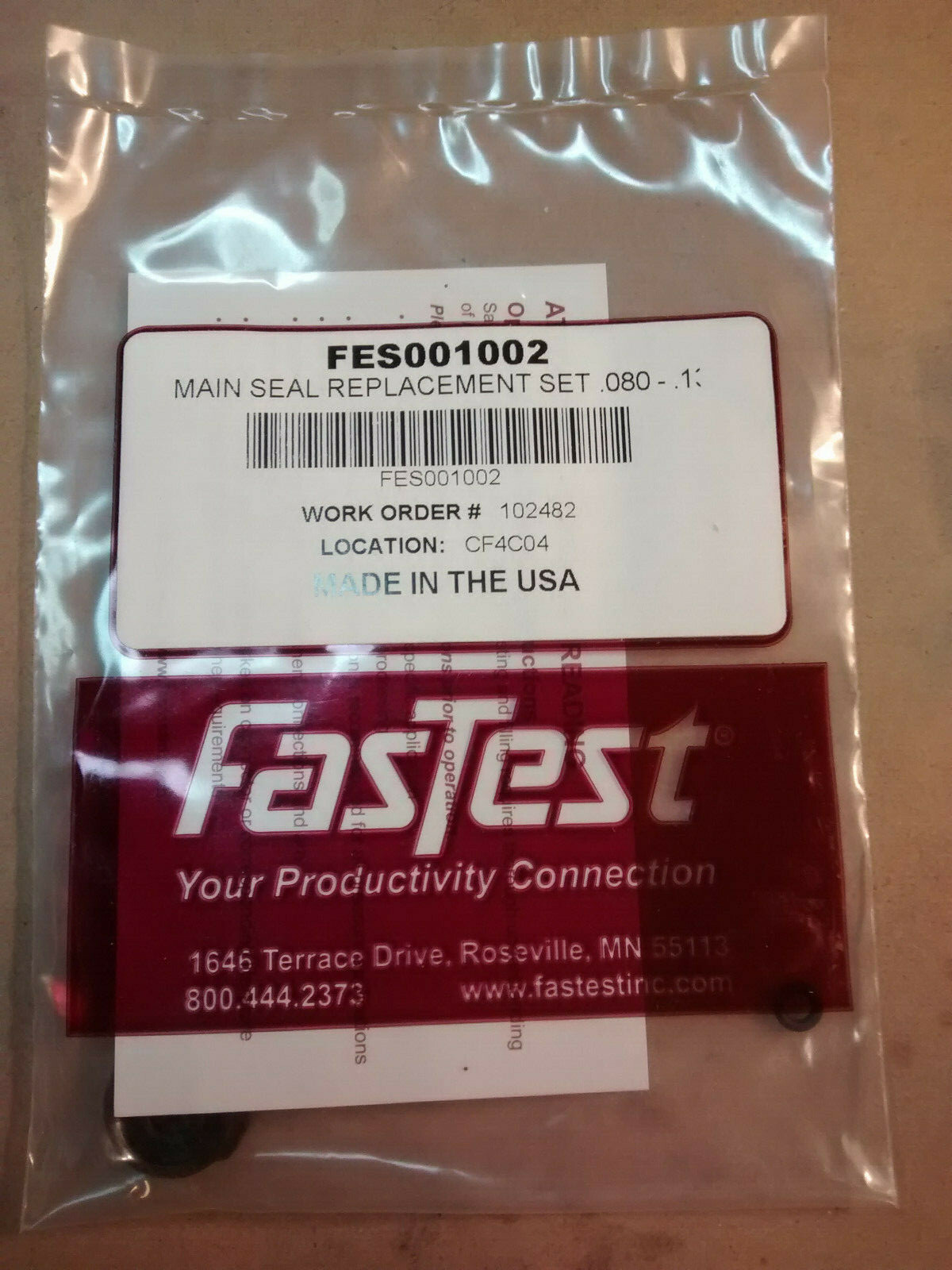 FasTest Seal Kit FES001002 Main Seal Replacement Set .080-.130 ...