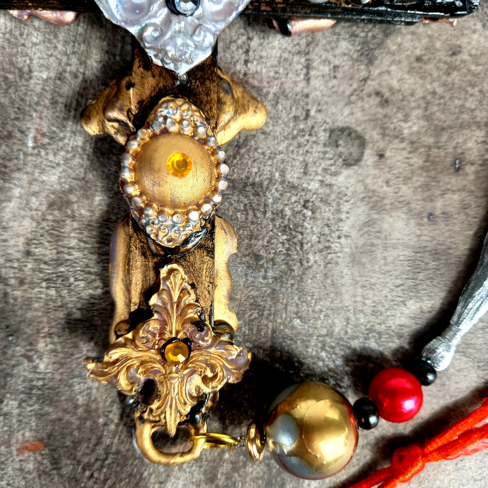 antichrist gothic cross necklace pendant amulet satan wing jewelry ...
