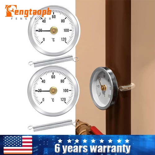 Clip on Pipe Clamp HVAC Thermometer Measuring Temperature Gauge Hot Water Dial | eBay