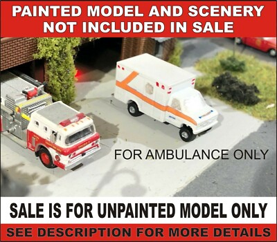 N scale Type III Ambulance vehicle 1:160 model railroad train unpainted ...