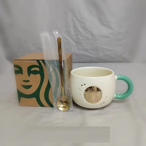 NEW Starbucks Jade Rabbit Bronze Seal coffee Ceramic Mugs W/ Spoon ...