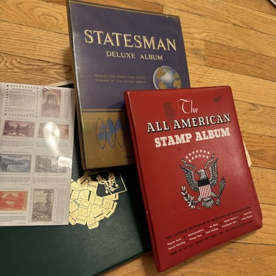 Harris Statesman Deluxe Album With Stamps plus All American Album plus ...