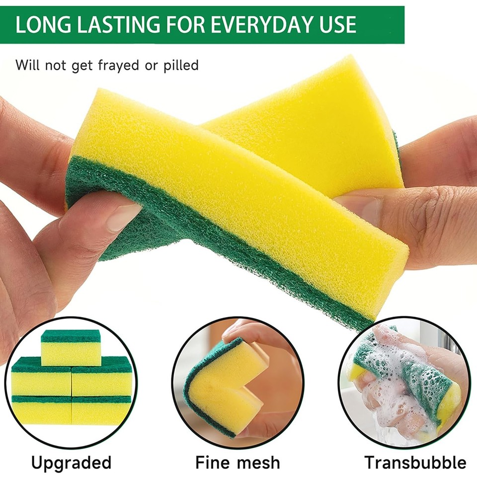 Kitchen Scrub Sponges 32 Count, Non-Scratch Scrub Dish Sponges for ...