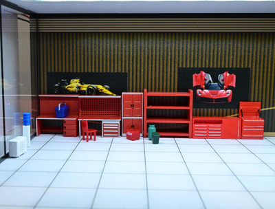 Diorama 1:64 Car Repair Model Set Garage Workshop Repair Model Tool ...