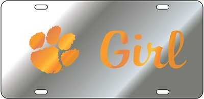CLEMSON UNIVERSITY Tigers Mirrored GIRL License Plate / Car Tag | eBay