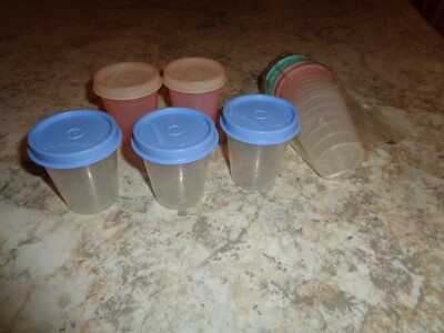 Vintage Tupperware Small Round Container w/lids NOS-9 total | eBay