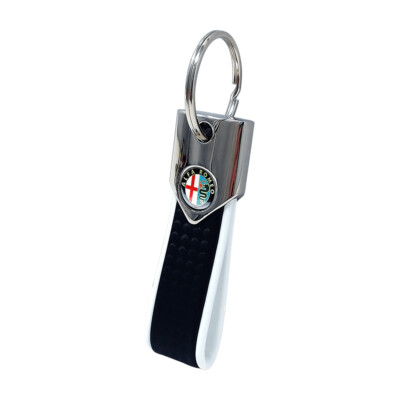 Keychain Elite Alfisti, Carbon White with Logo Alfa Romeo Old Years 80 ...