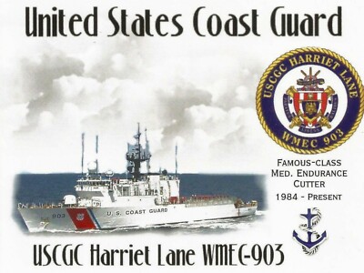 Postcard US Coast Guard USCGC Harriet Lane WMEC-903 Med. Endurance ...