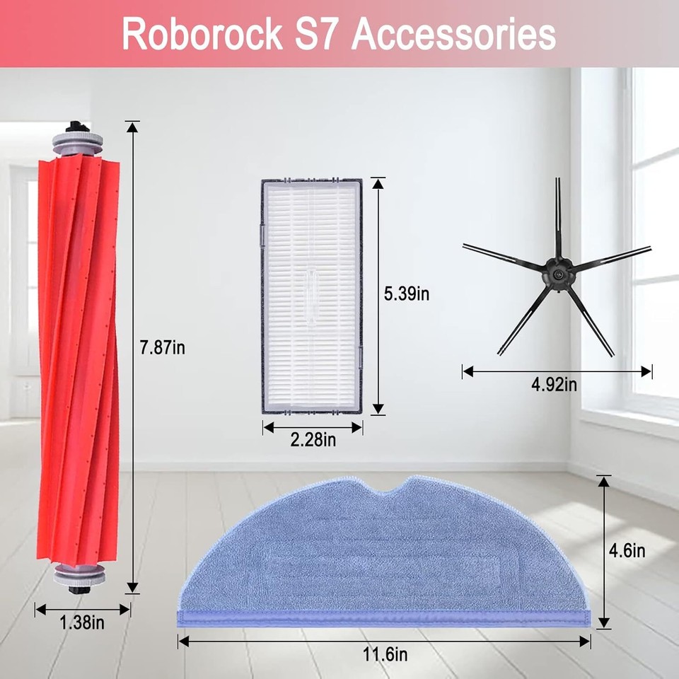 Replacement Parts Brush Filter For Roborock S7 S7 + S7 Plus S7 Max T7S ...