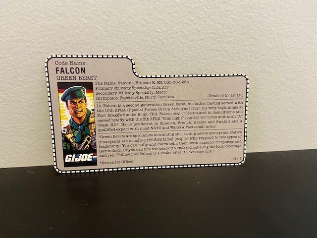 GI Joe Vintage Falcon File Card | eBay