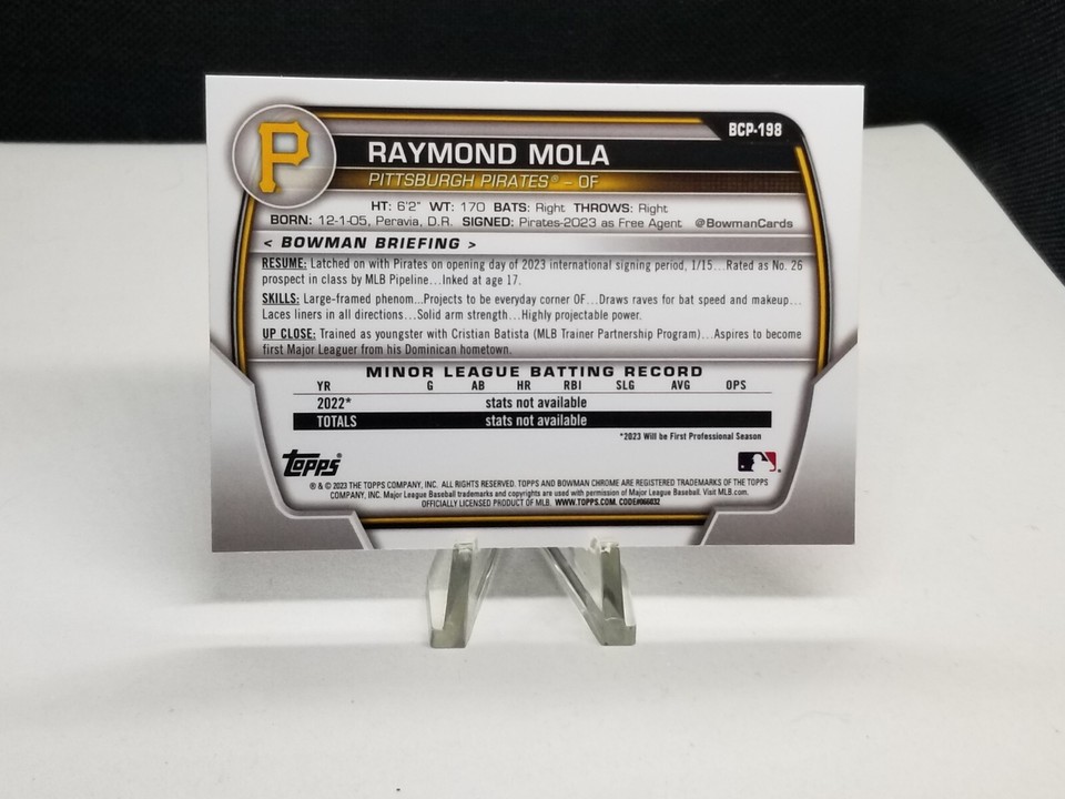 2023 Bowman Chrome RAYMOND MOLA 1st Bowman Mojo Refractor #BCP-198 | eBay