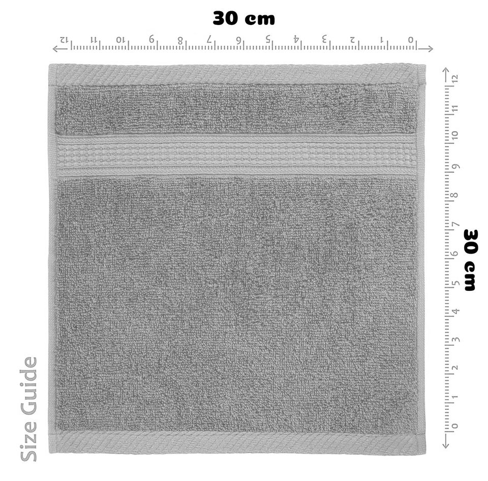 24x Face Cloths Flannels 100% Egyptian Cotton Washcloth Hotel Quality ...